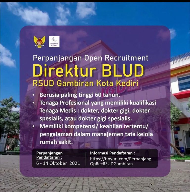 Perpanjangan Open Recruitment Direktur BLUD RSUD Gambiran Kota Kediri ...